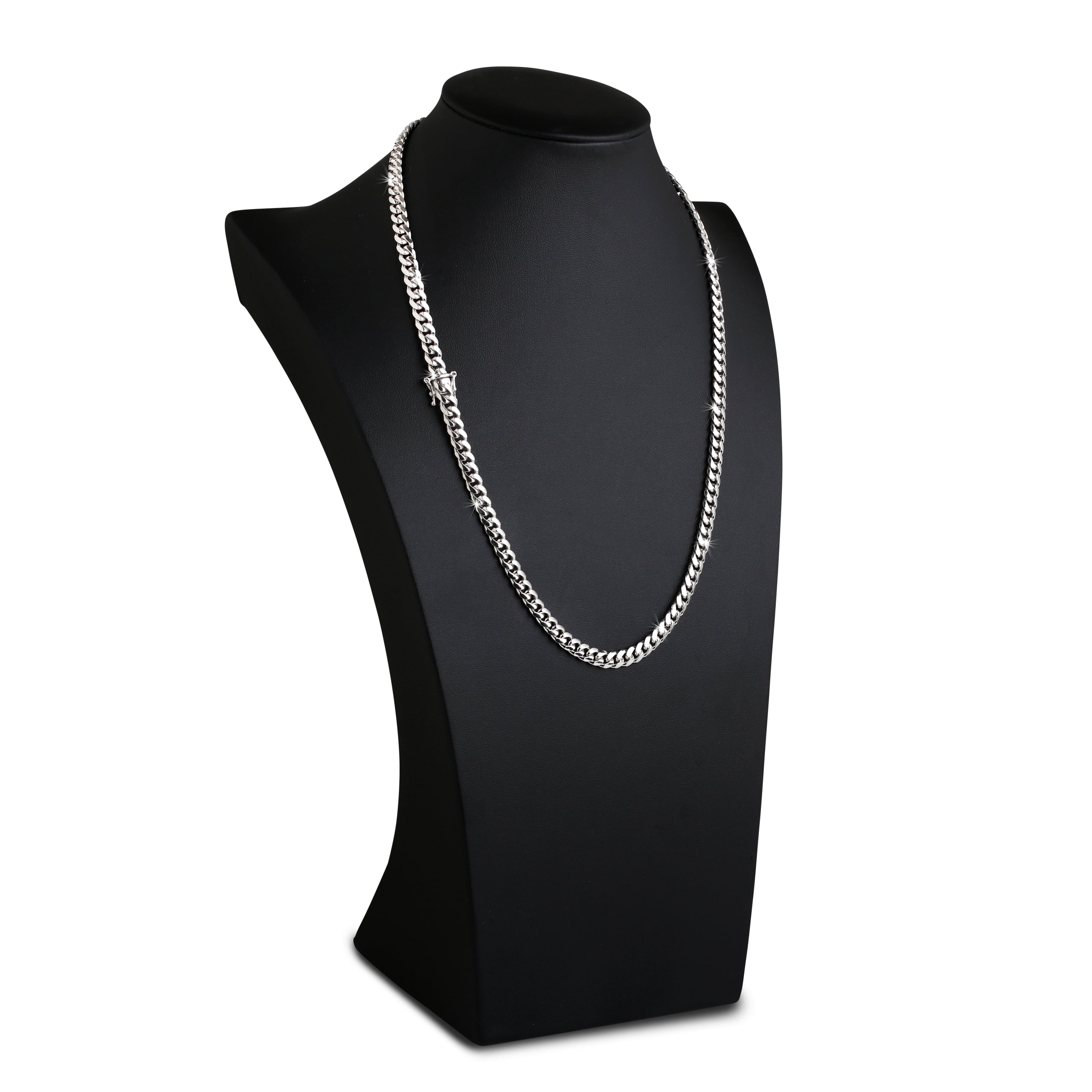 6mm Miami Cuban Link Chain Box Clasp – Rhodium