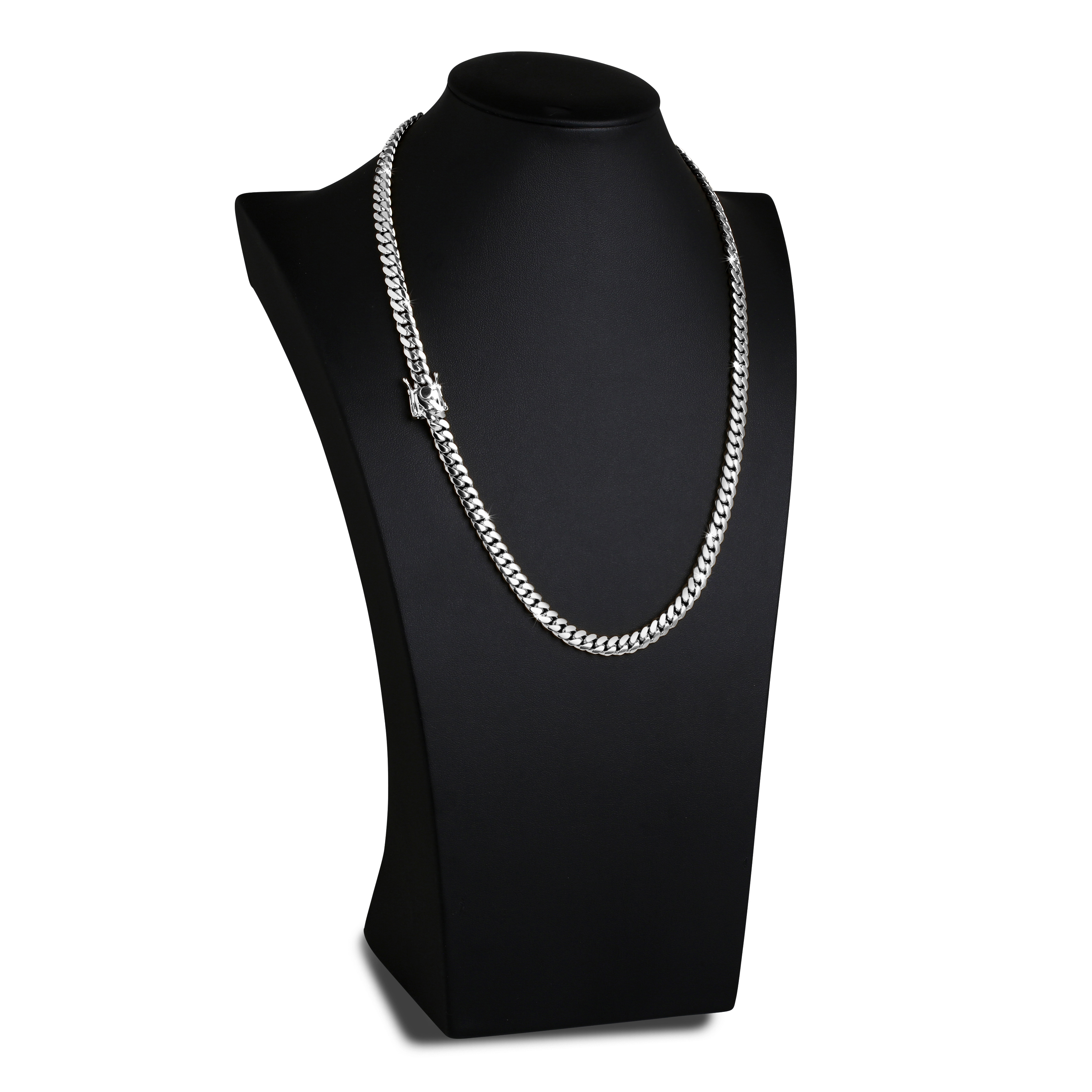 7mm Miami Cuban Link Chain – Rhodium | Silver Cuban Link Chain