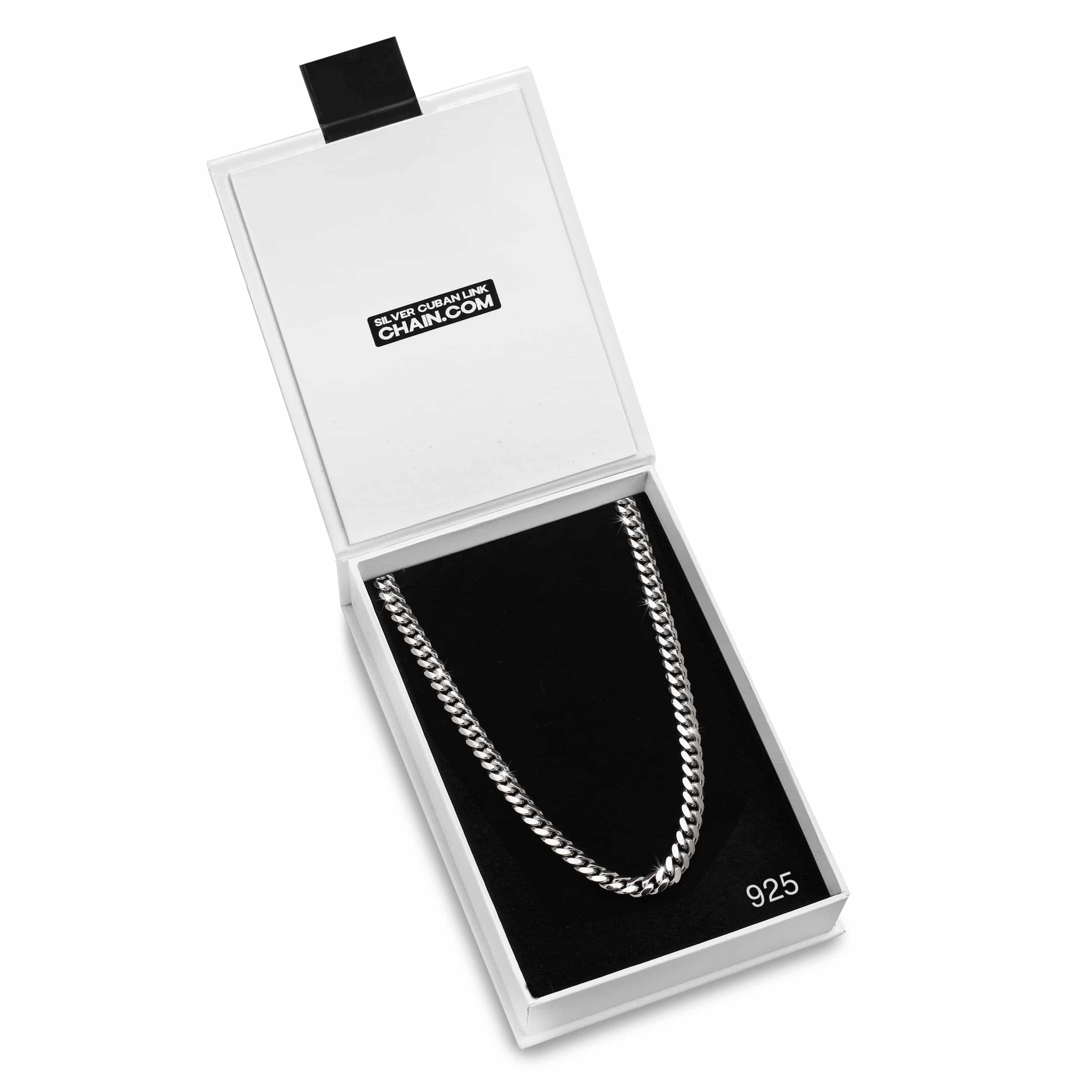 6mm Miami Cuban Link Chain Box Clasp – Rhodium